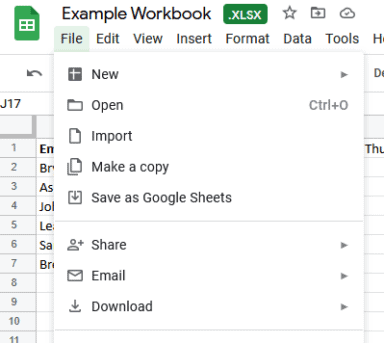 How to Convert Excel Workbooks to Google Sheets