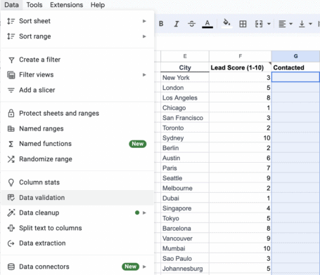 How to Use Data Validation Rules in Google Sheets