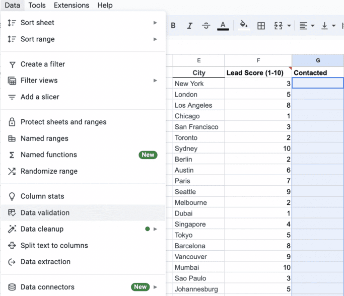 How to Use Data Validation Rules in Google Sheets