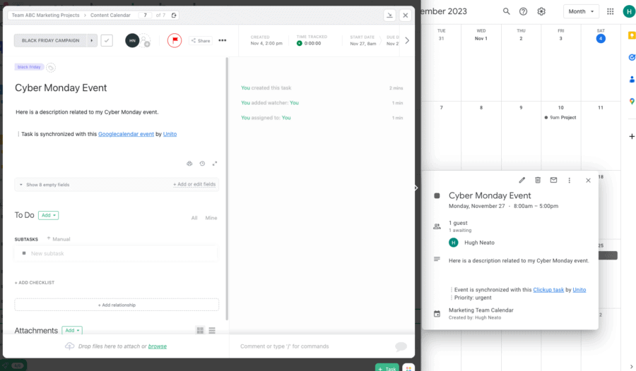 How to Sync ClickUp Tasks w/ Google Calendar Events in 2023