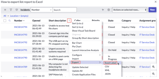 How To Run a ServiceNow Export to Excel (3 Methods) How To Run a ServiceNow Export to Excel (3 Methods)