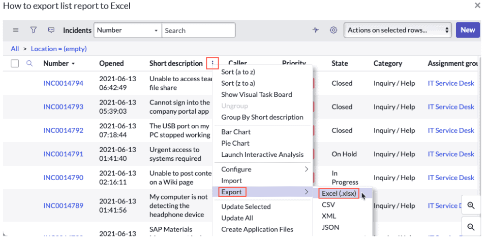 How To Run a ServiceNow Export to Excel (3 Methods) How To Run a ServiceNow Export to Excel (3 Methods)